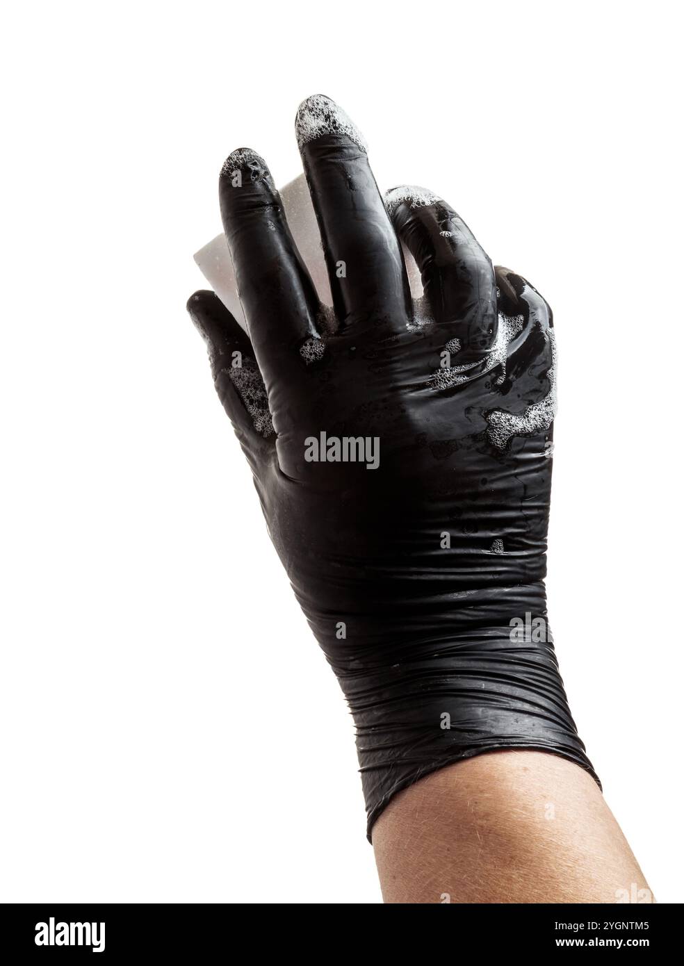 Sponge foam in hand Cut Out Stock Images & Pictures - Alamy