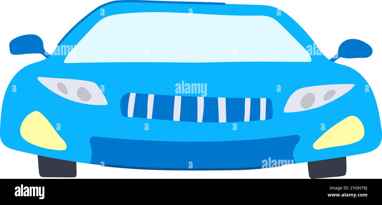 fender car front cartoon vector illustration Stock Vector Image & Art ...