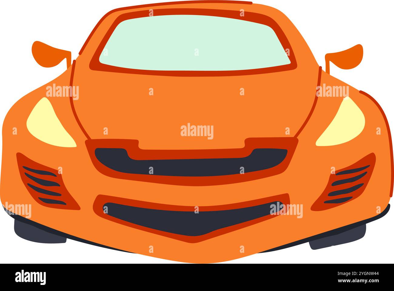 badge car front cartoon vector illustration Stock Vector Image & Art ...