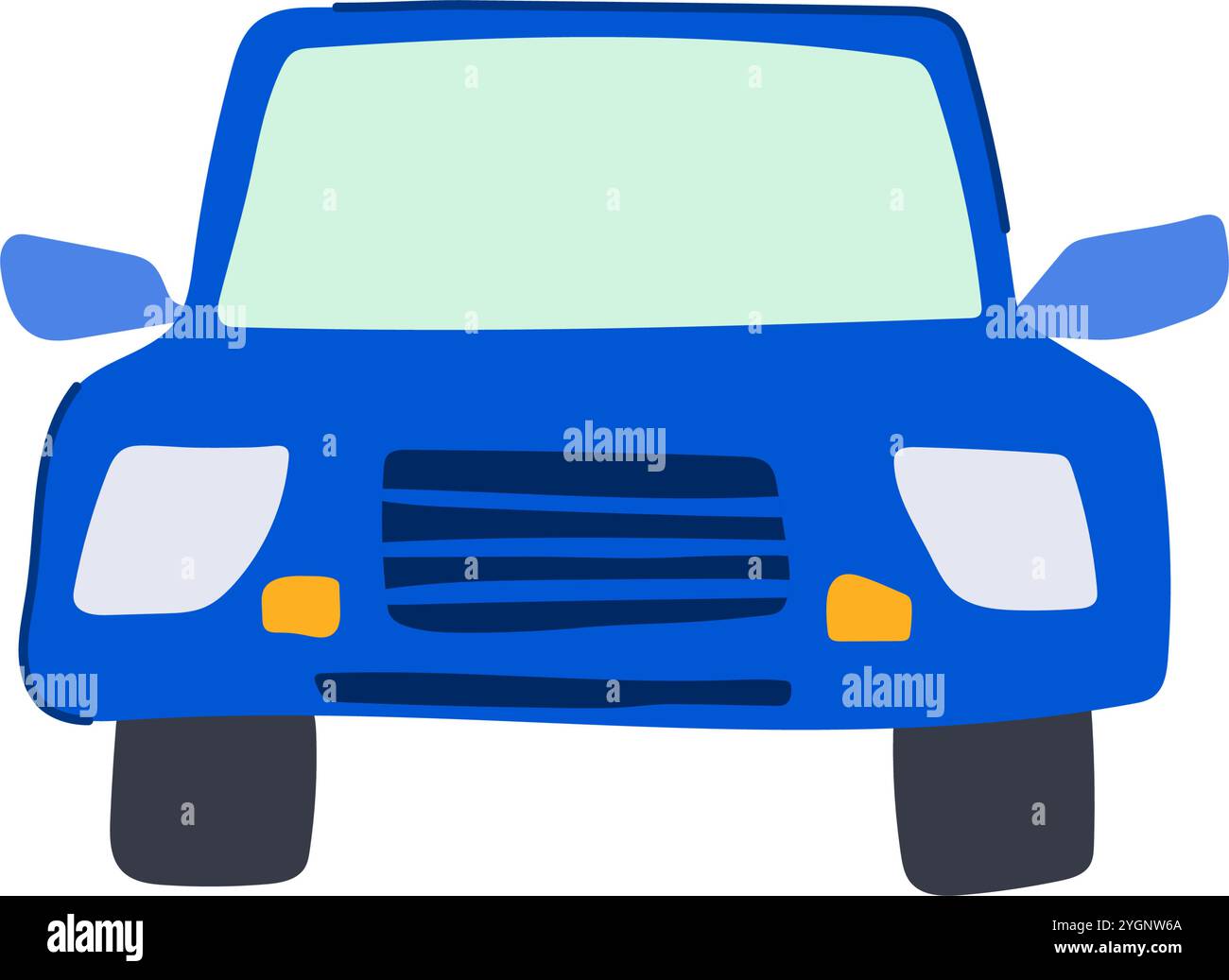 windshield car front cartoon vector illustration Stock Vector Image ...
