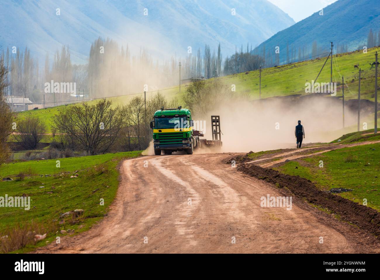 Dust trail from truck hi-res stock photography and images - Alamy