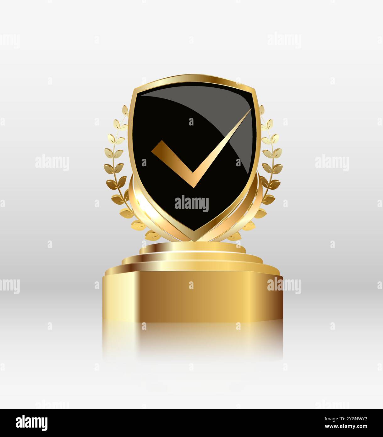 Golden checkmark Stock Vector Images - Alamy