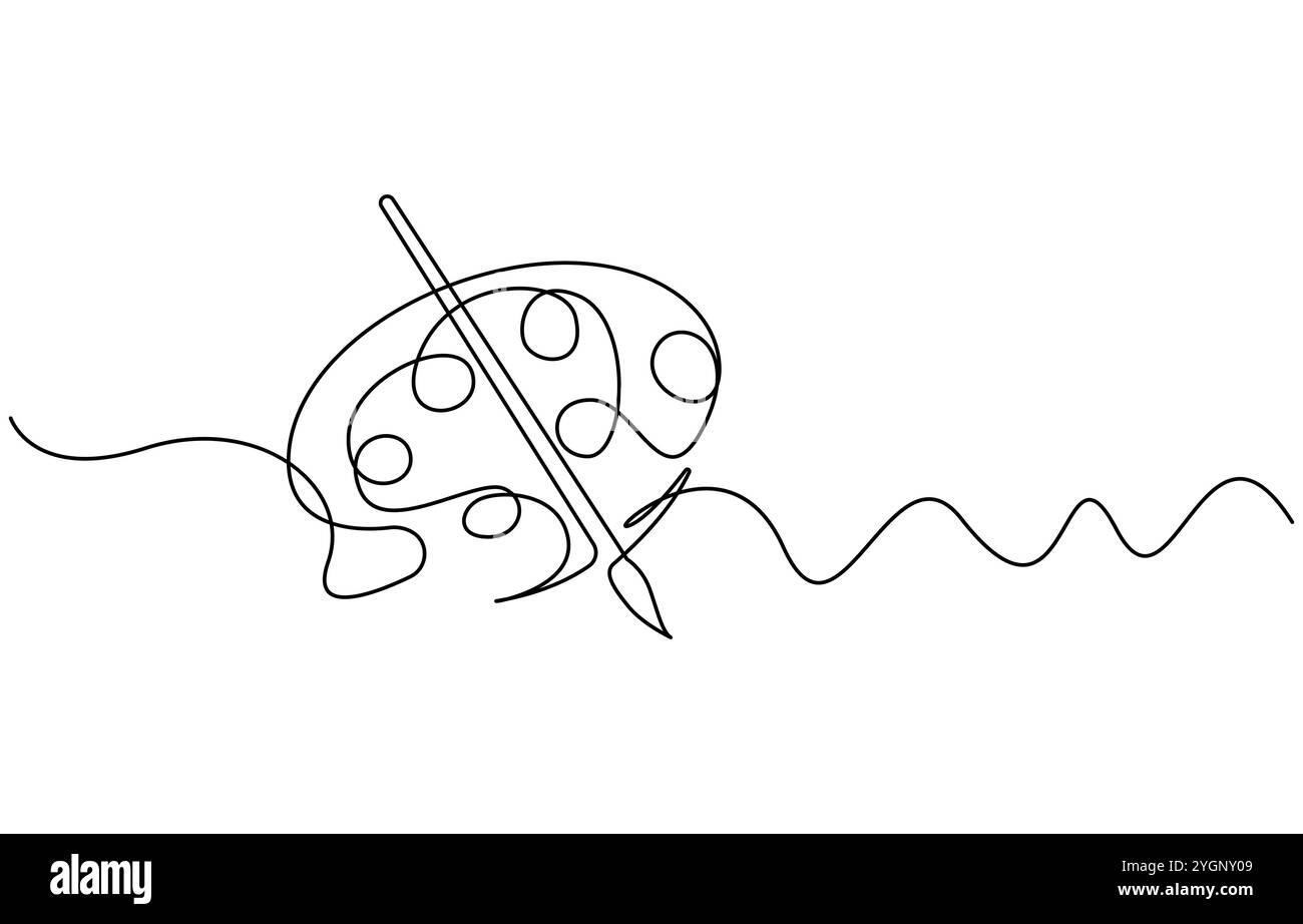 Color Palette Line art drawing, Color Palette Line Icon with Editable ...