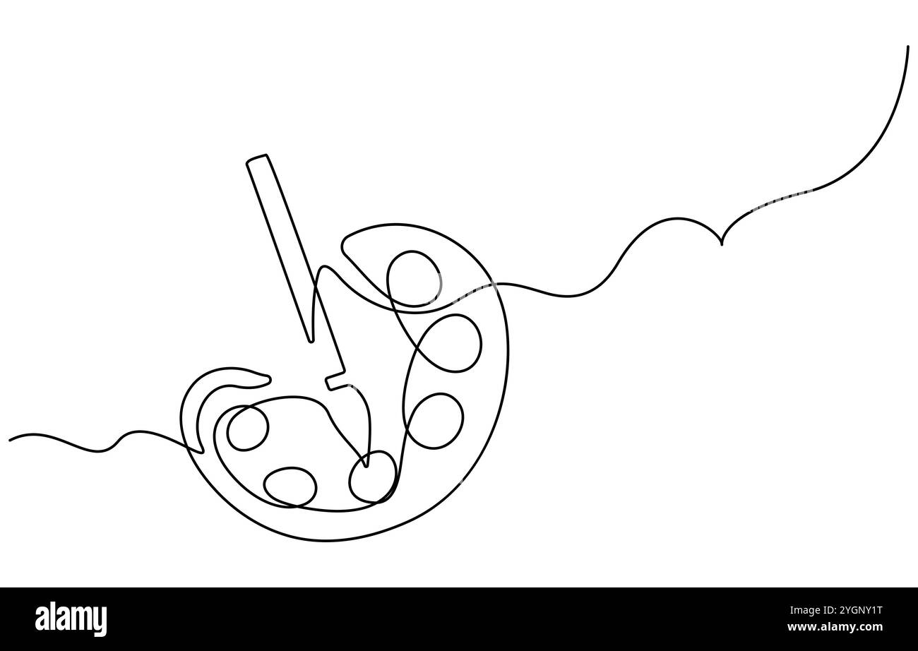 Color Palette Line art drawing, Color Palette Line Icon with Editable ...