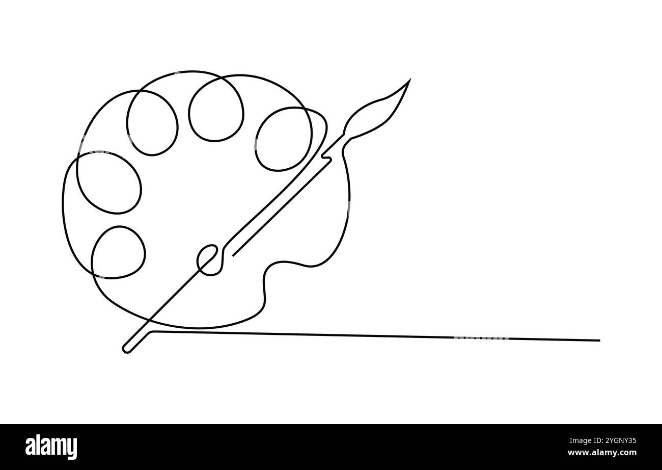 Color Palette Line art drawing, Color Palette Line Icon with Editable ...