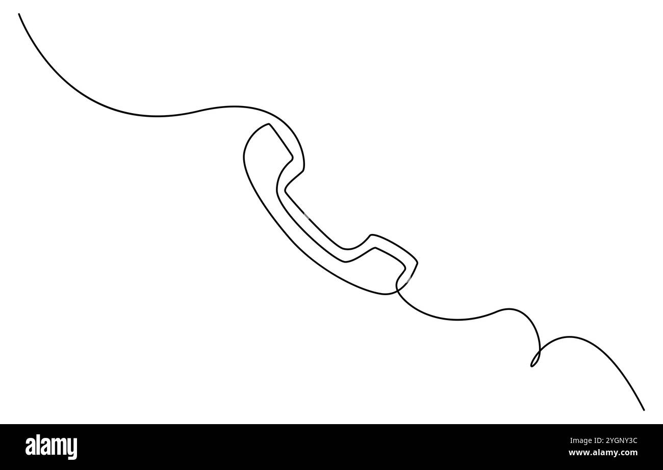 Phone continuous one line drawing of outline vector illustration Stock ...