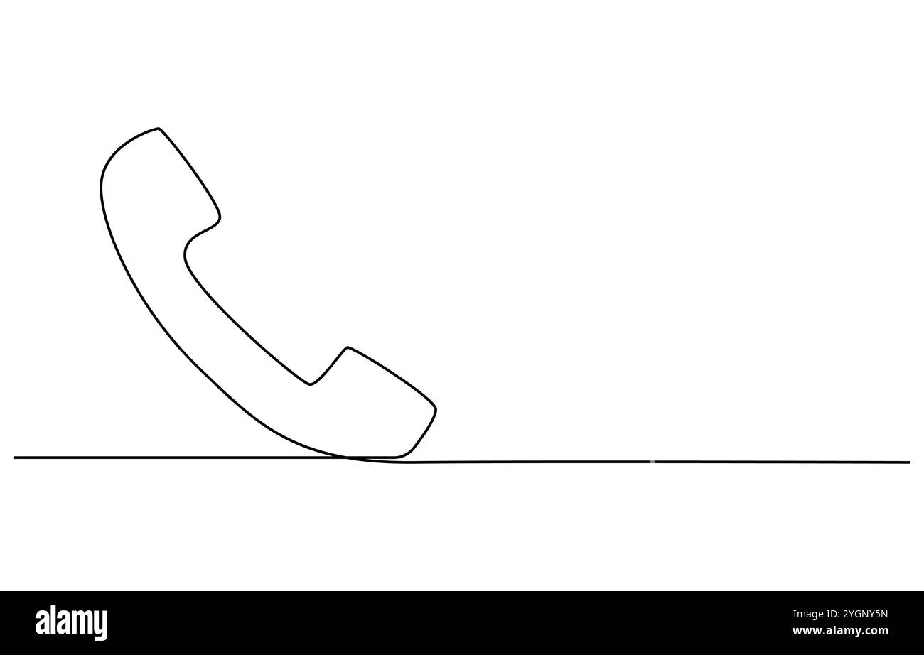 Phone continuous one line drawing of outline vector illustration Stock ...