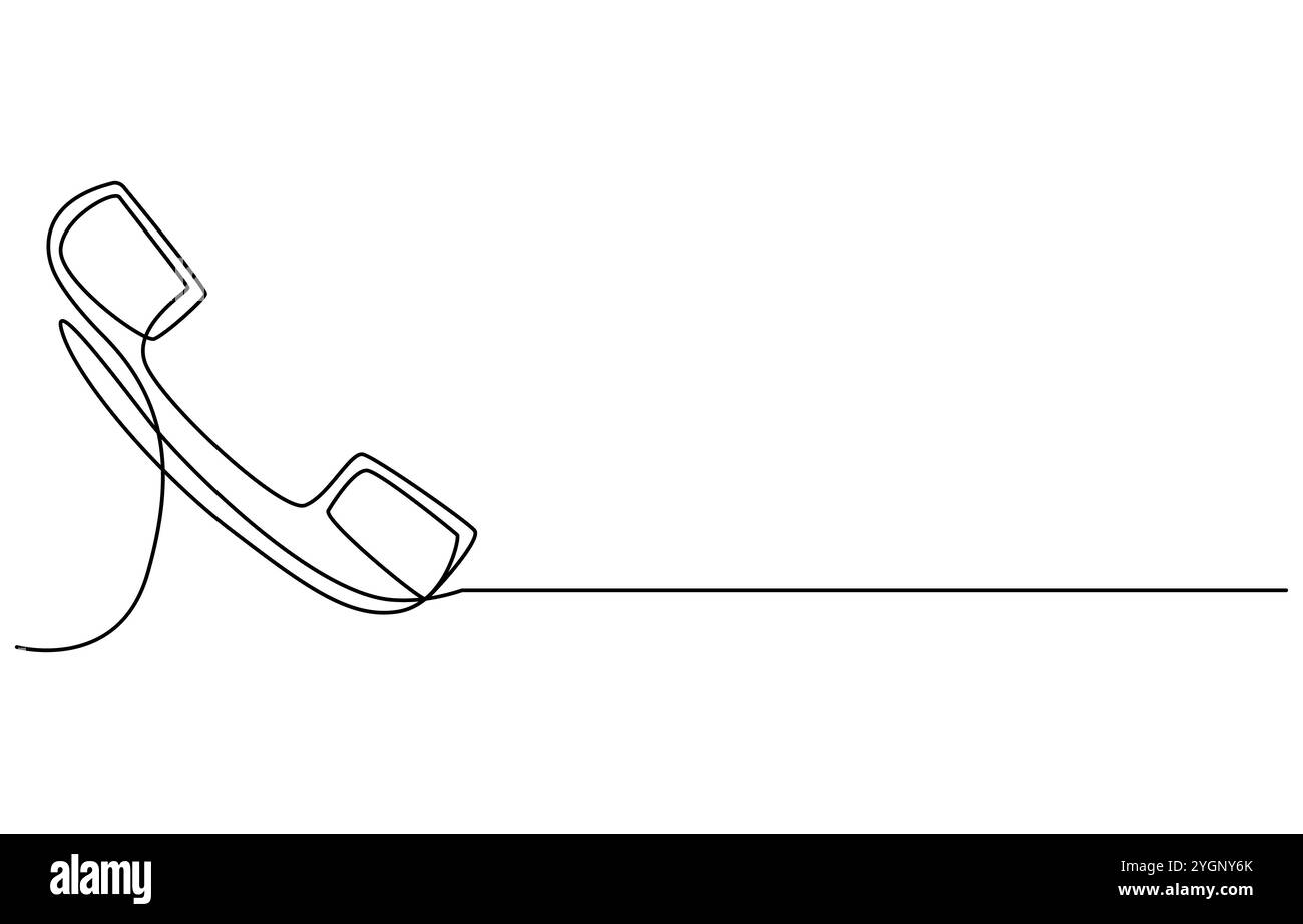 Phone continuous one line drawing of outline vector illustration Stock ...