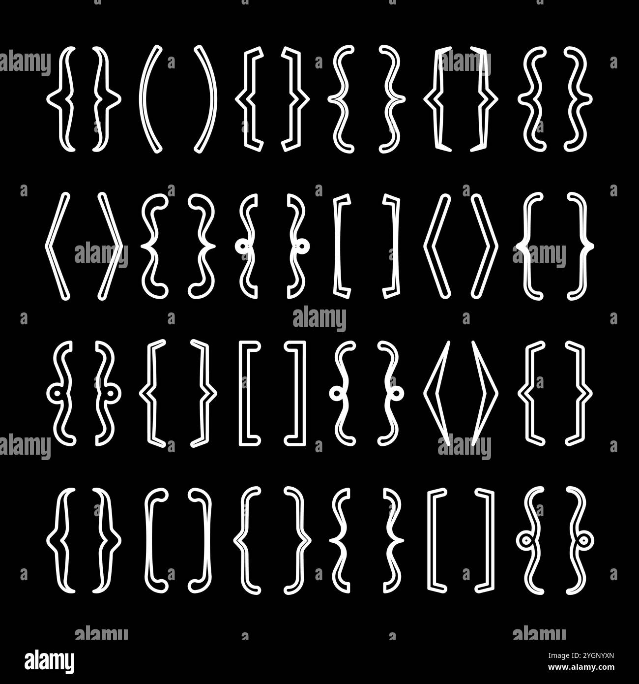 Text brackets collection, black quotation box. Curly, square and corner ...