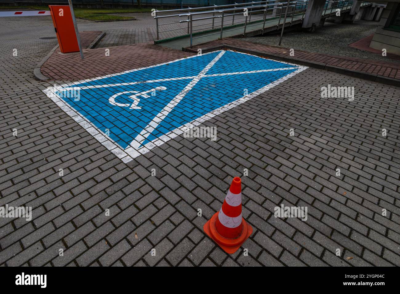 Parking spaces for disabled people, wheelchair ramp, architectural ...