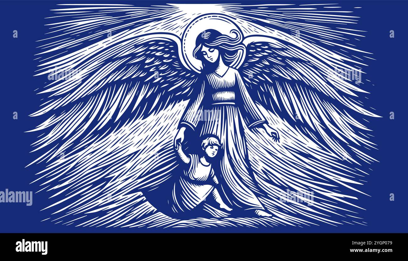 Guardian angel protecting child hi-res stock photography and images - Alamy