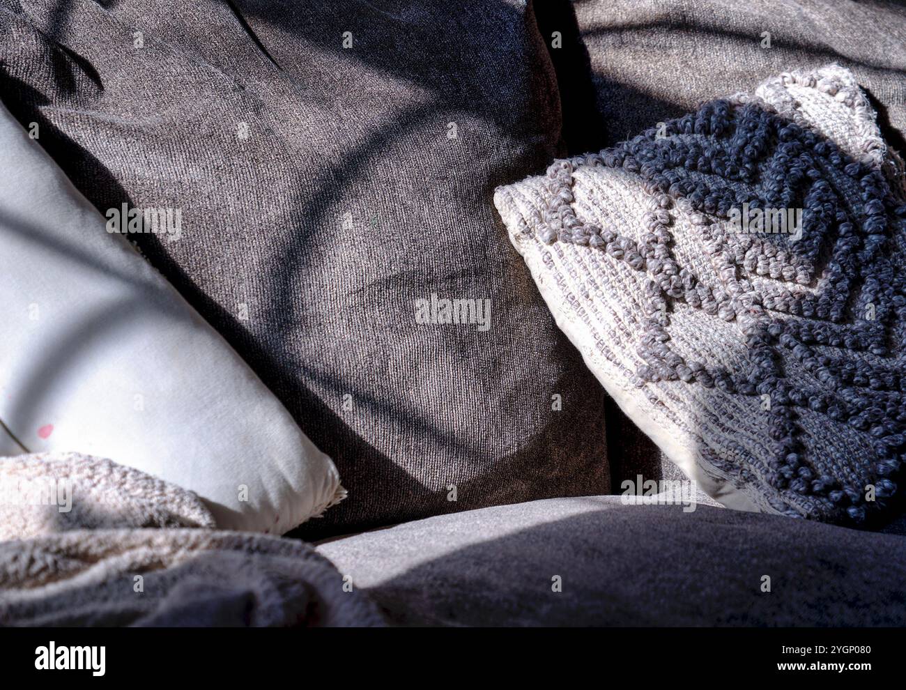 Afternoon window light on sofa cushions Stock Photo - Alamy