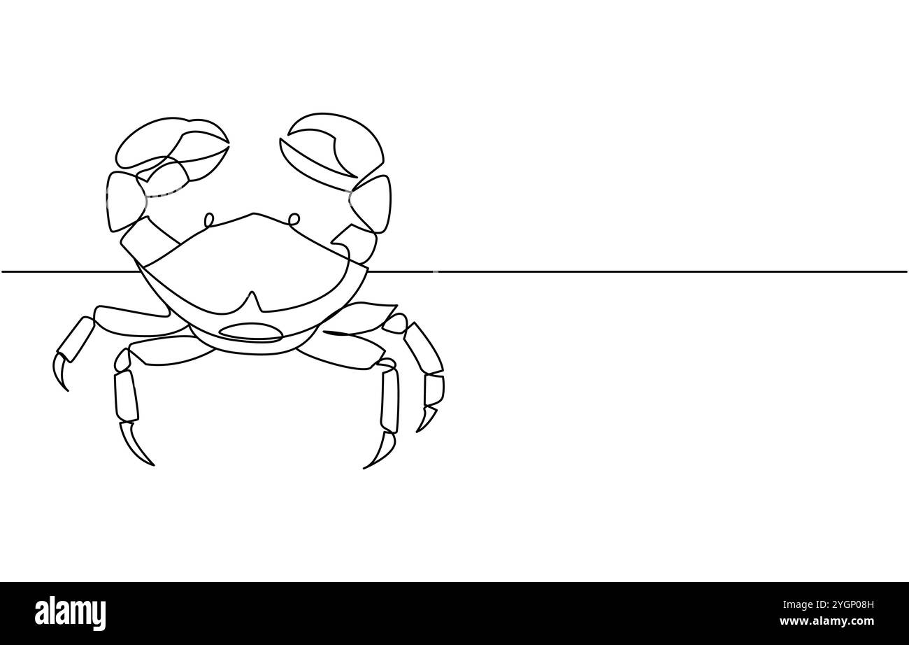 Crab icon line continuous drawing vector. One line Arthropod crab icon ...