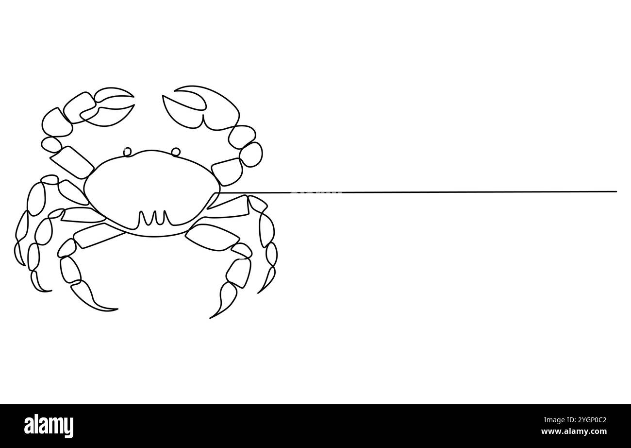Crab icon line continuous drawing vector. One line Arthropod crab icon ...
