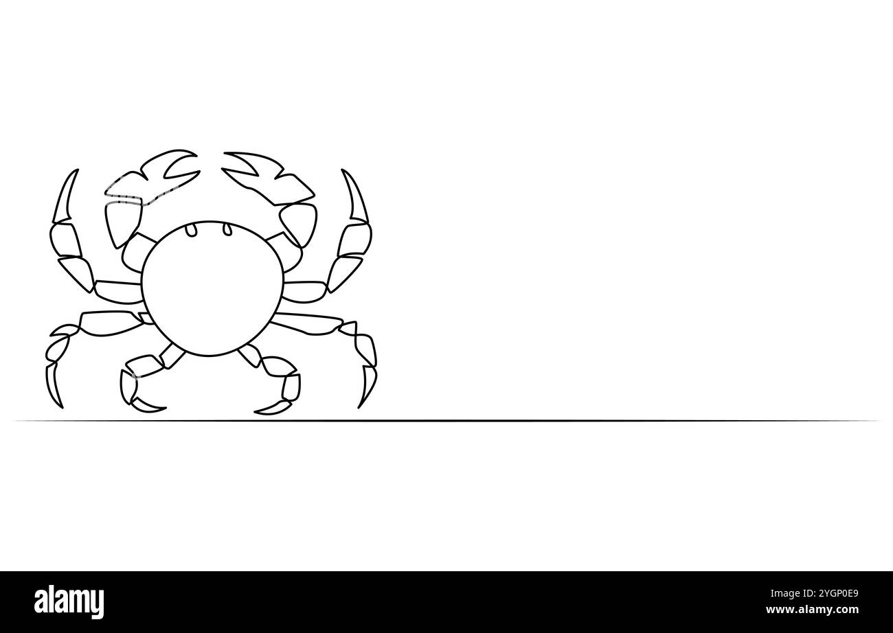 Crab icon line continuous drawing vector. One line Arthropod crab icon ...