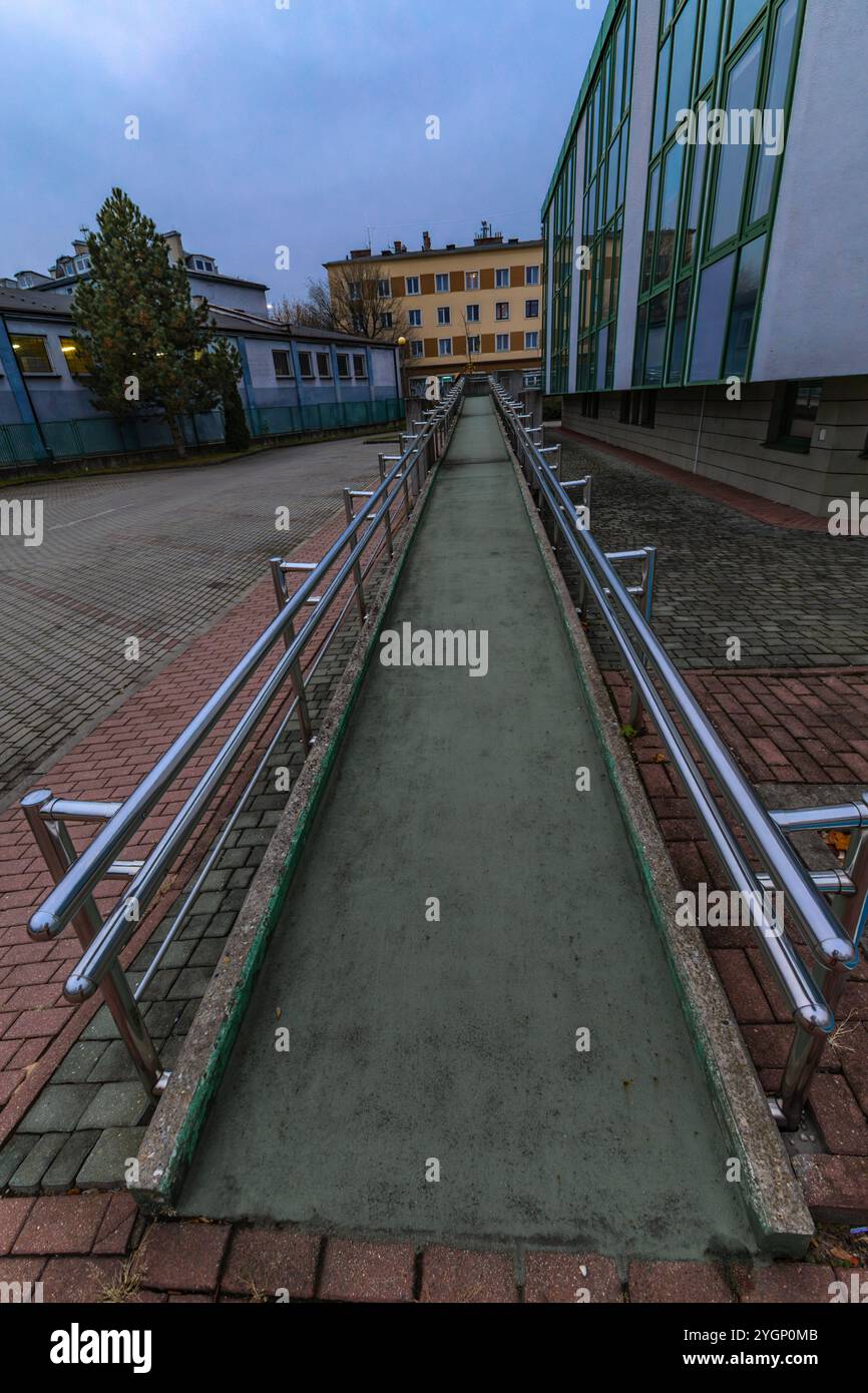Parking spaces for disabled people, wheelchair ramp, architectural ...
