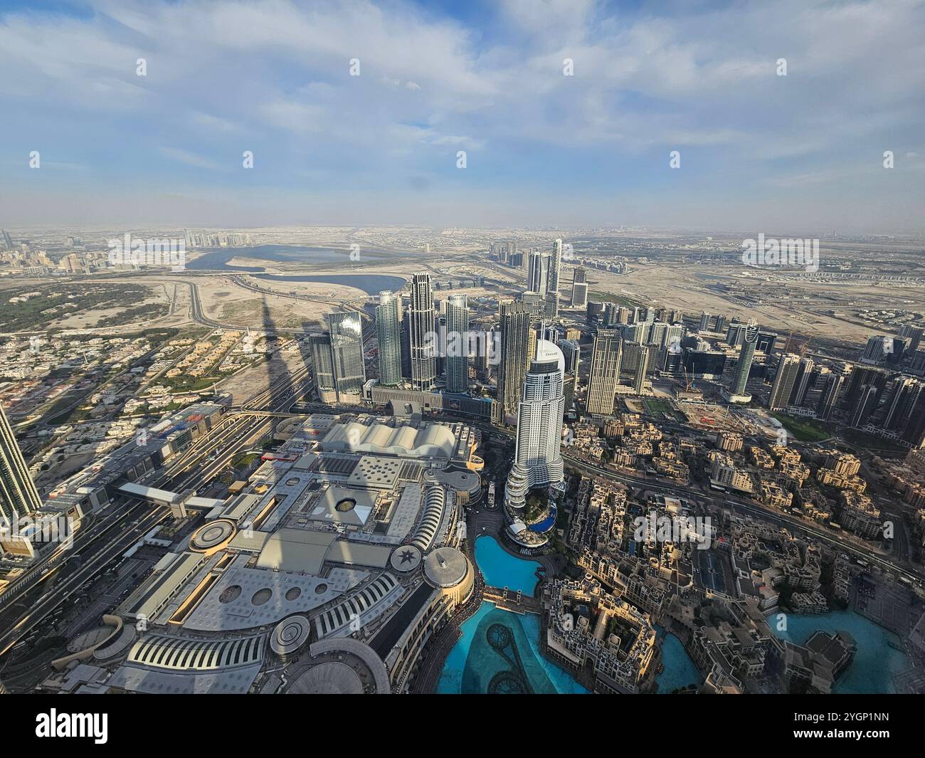 Building shadow in Dubai downtown Stock Photo - Alamy