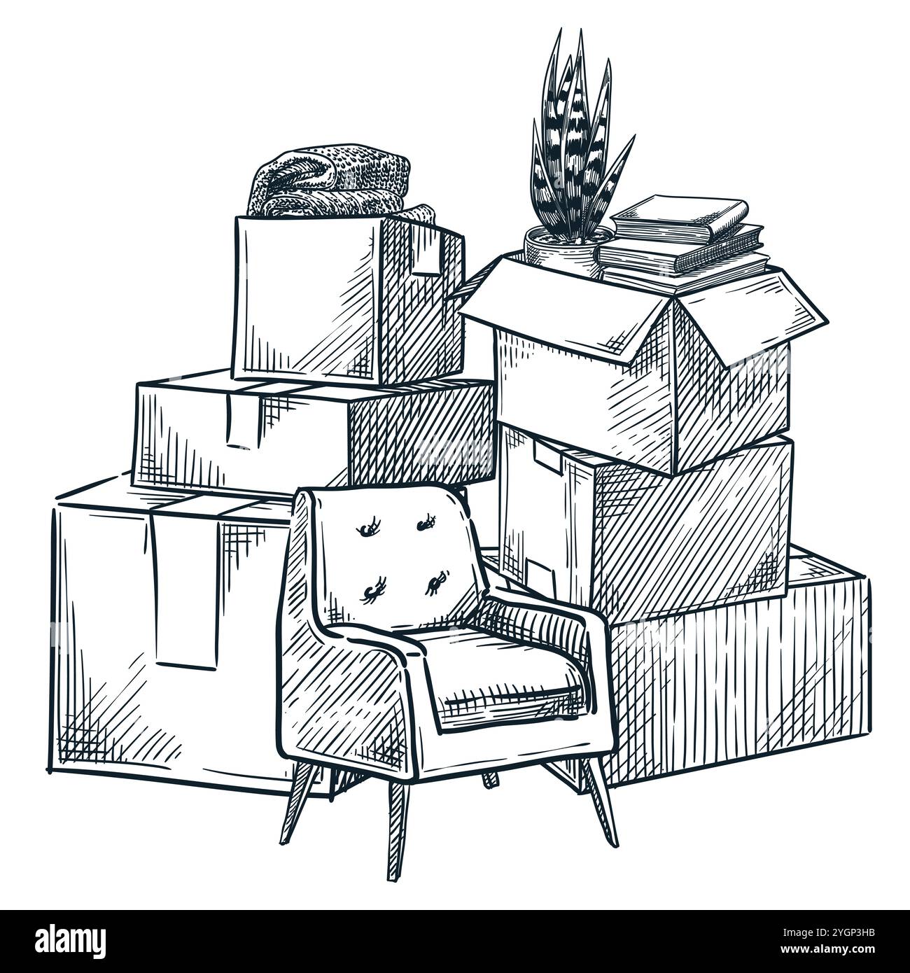 Package parcel sketch hand hi-res stock photography and images - Alamy