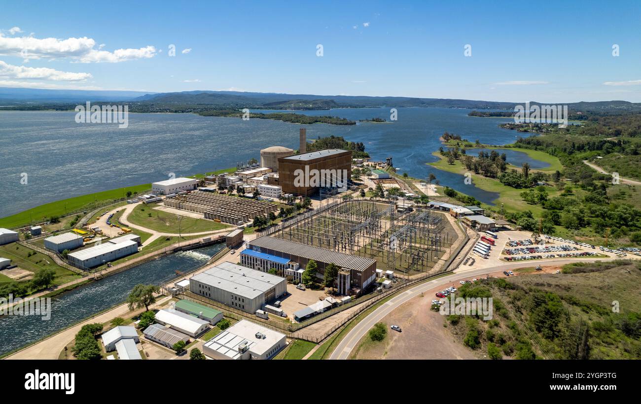 Aerial view of the "Embalse" Nuclear Power Plant in Cordoba, Argentina ...