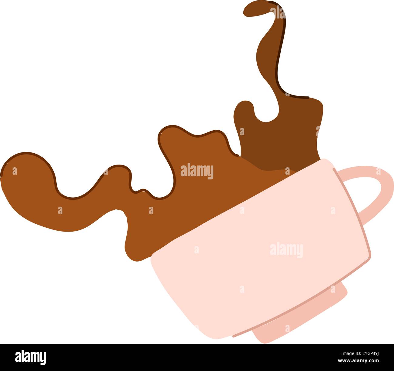 drink coffee cup splash cartoon vector illustration Stock Vector Image ...