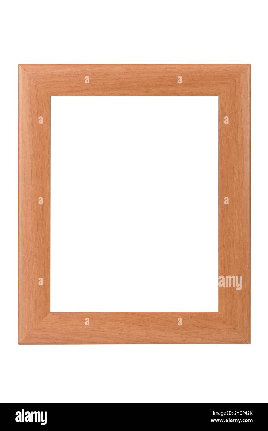 Wooden photo frame isolated on white background with space for text ...