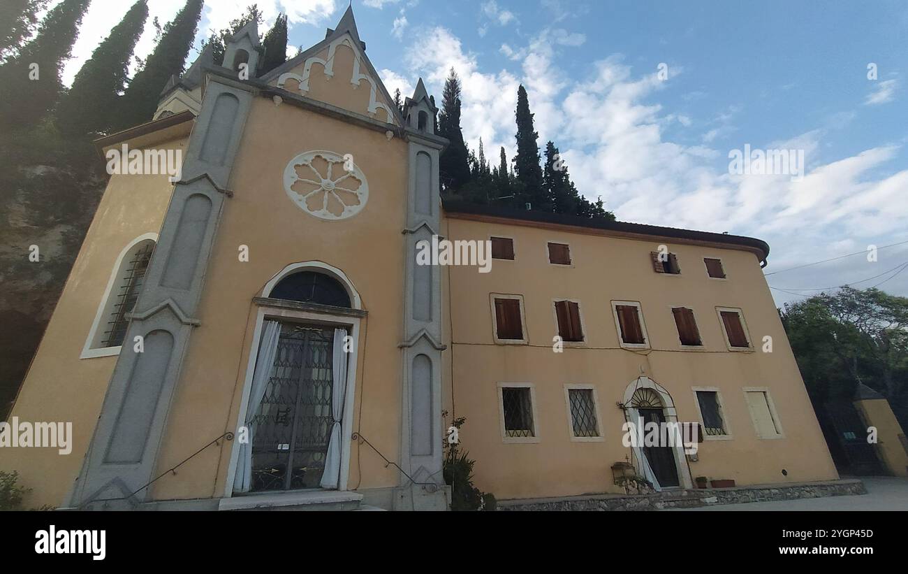View of Madonna de la Salette in Fumane town, Italy Stock Photo - Alamy