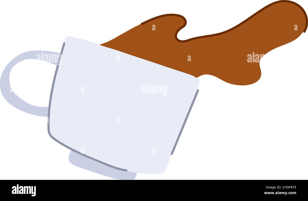 brew coffee cup splash cartoon vector illustration Stock Vector Image ...