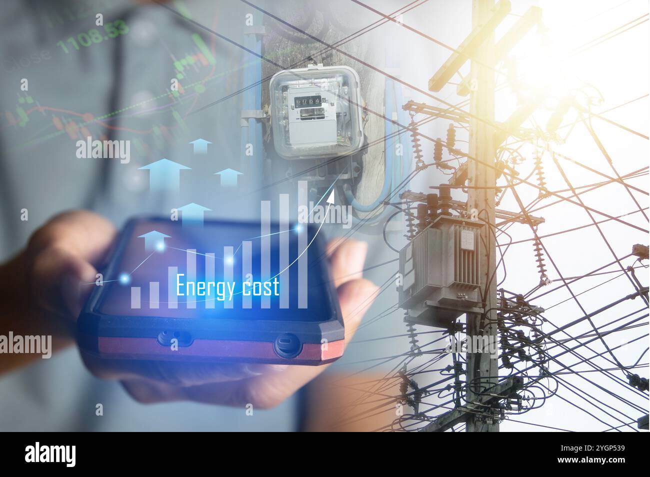 The concept of rising energy costs Energy shortage crisis Stock Photo ...
