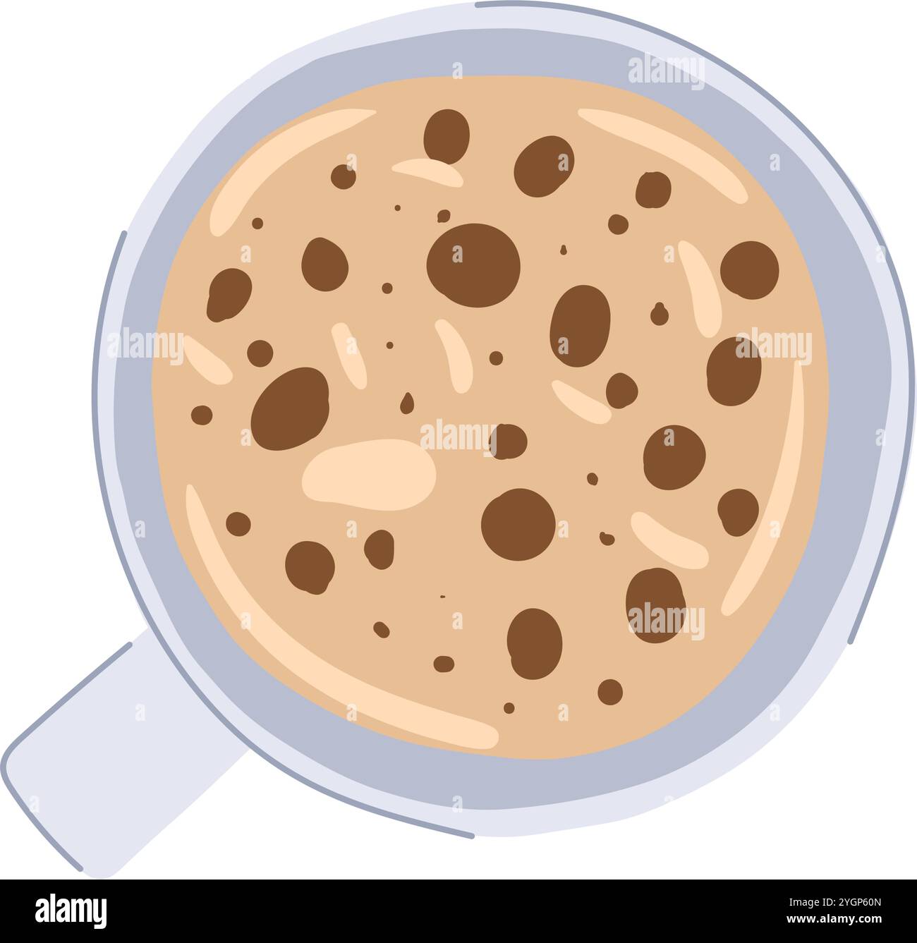 cappuccino coffee cup top cartoon vector illustration Stock Vector ...