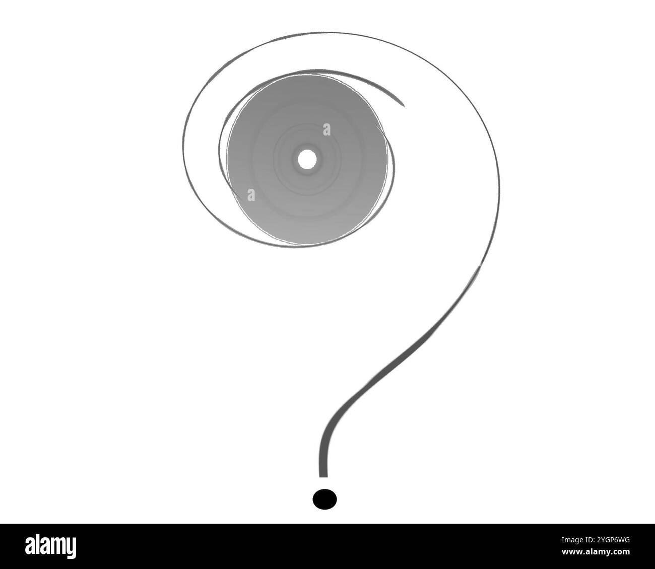 Question mark with center bullseye is abstract art with simple lines ...