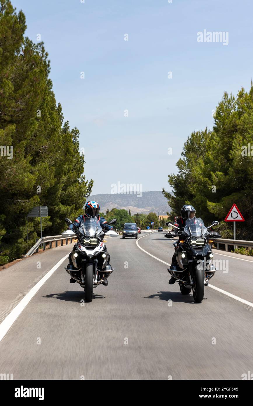 Riding a motorcycle on a highway Stock Photo - Alamy