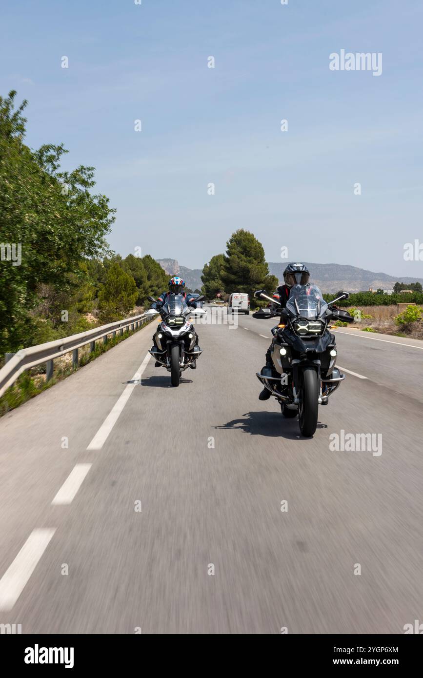 Riding a motorcycle on a highway Stock Photo - Alamy