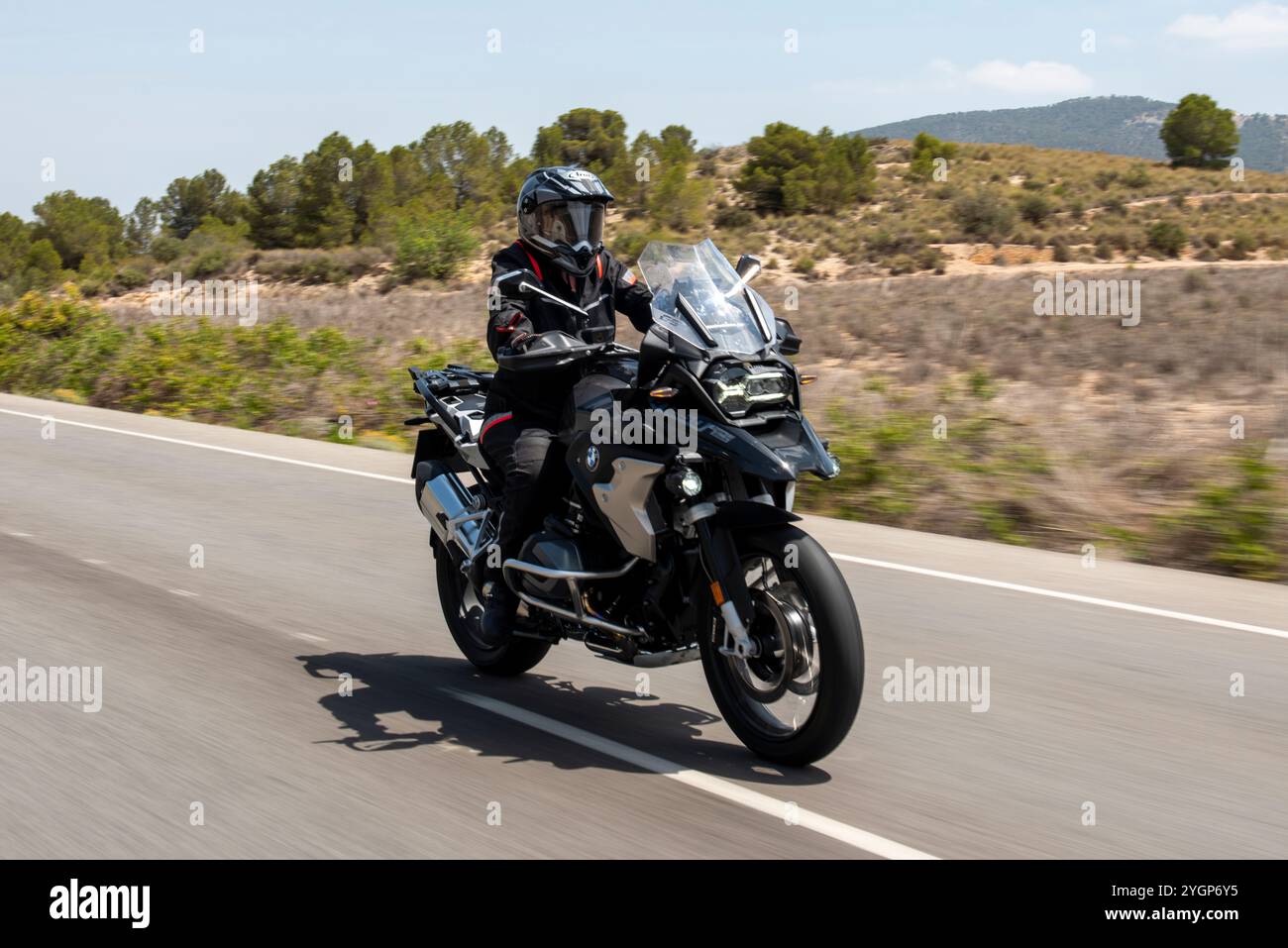 Riding a motorcycle on a highway Stock Photo - Alamy