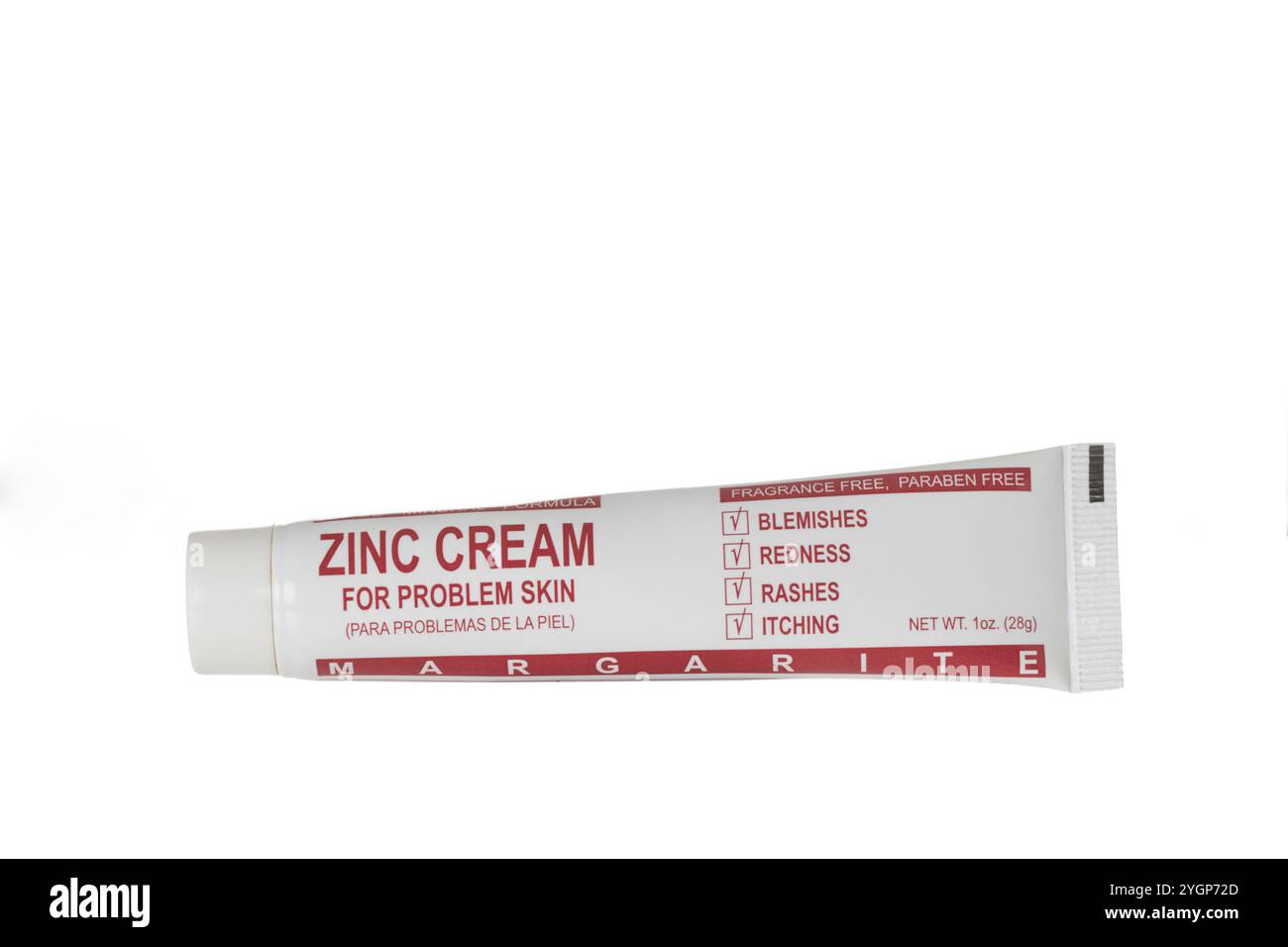 tube of zinc cream for treatment of skin problems, acne, blemishes ...