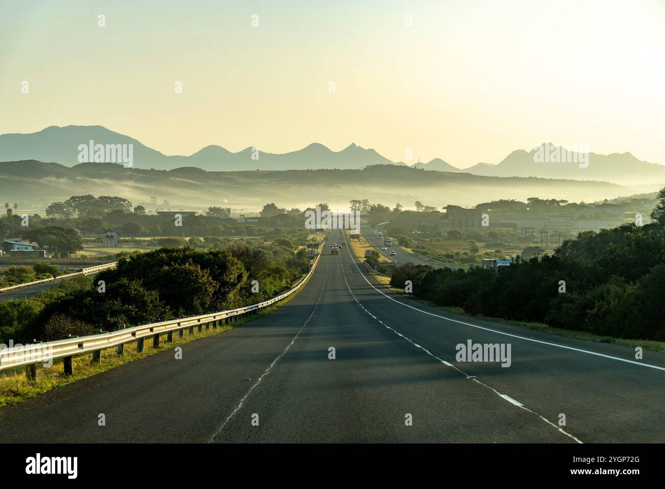 A view of the landscape on a road trip journey along the Garden Route ...