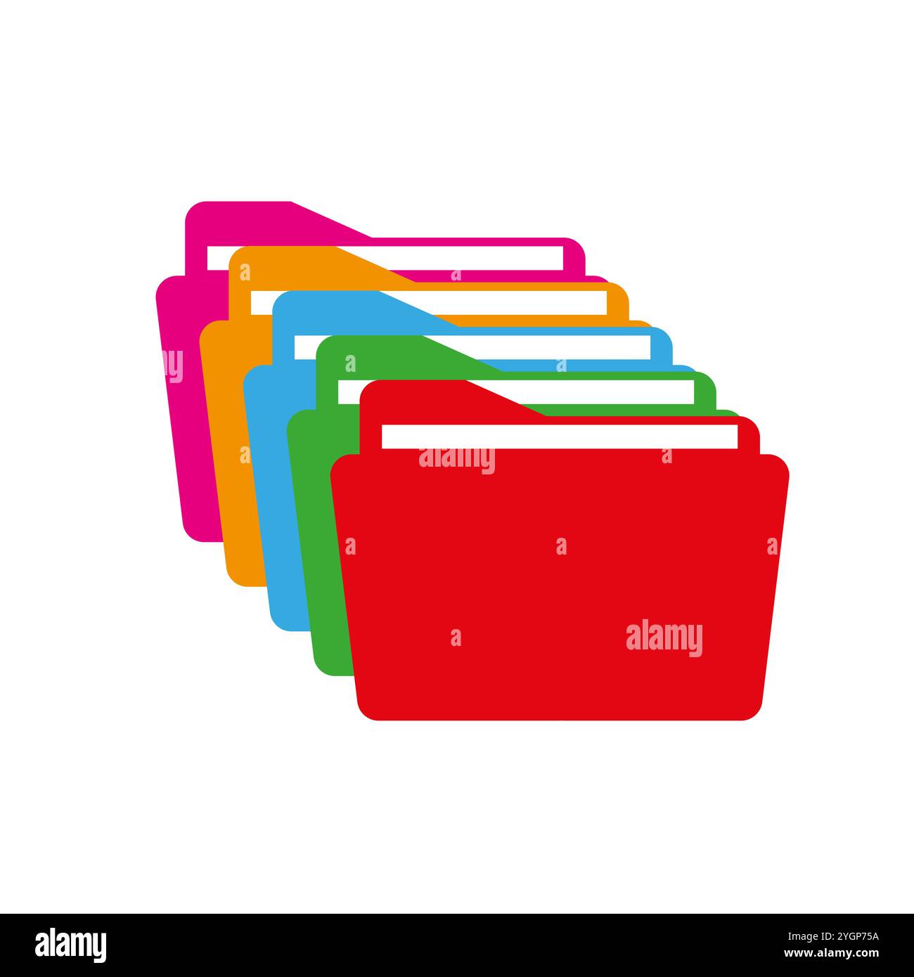 Colorful folders. Document organizer. File storage. Vector illustration ...