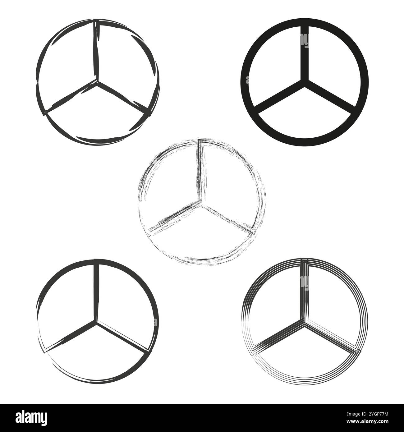 Abstract circle icons. Rough circular designs. Minimalist vector ...