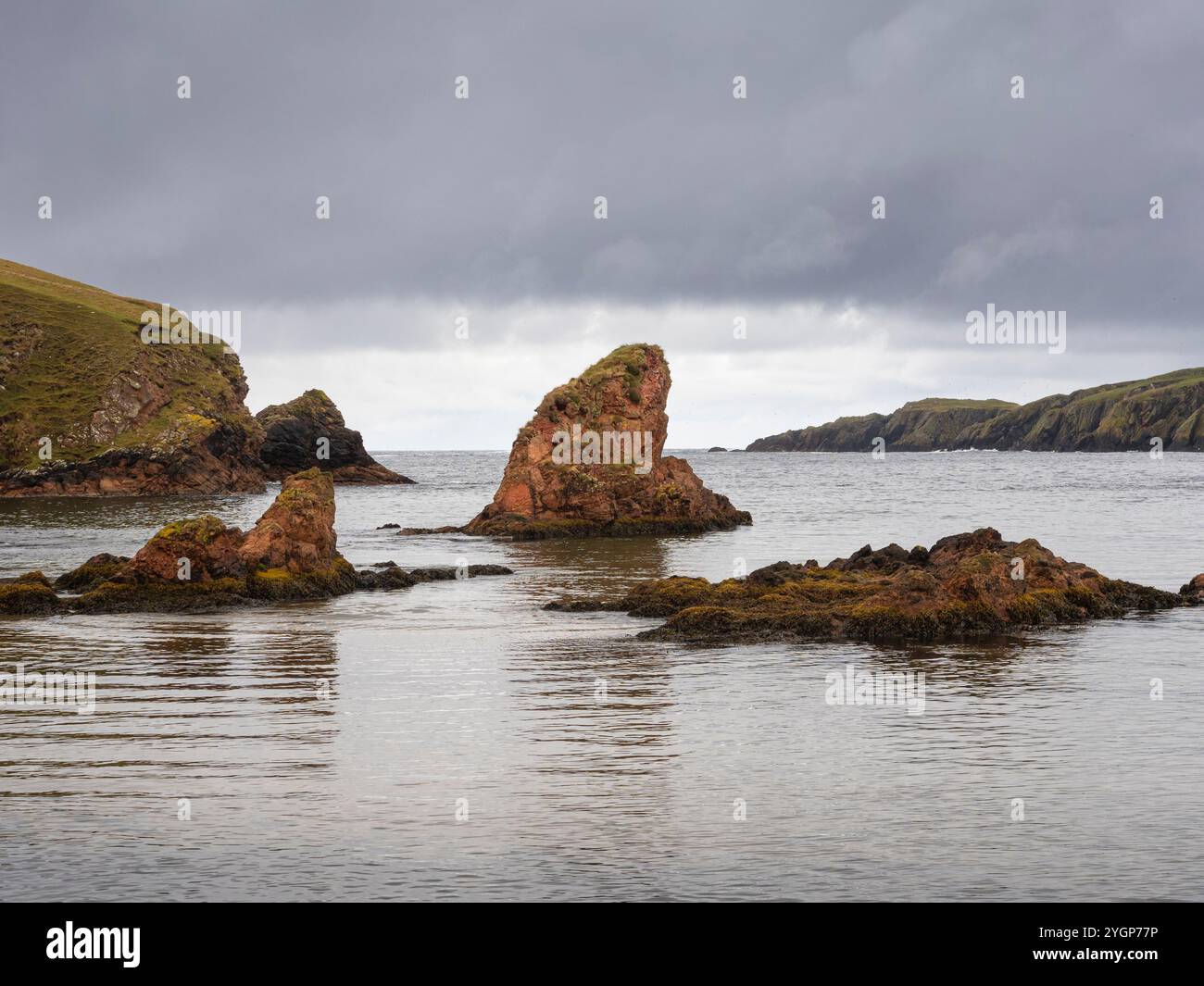 View across Peerie Spiggie (also known as Peerie Voe) towards Muckle ...
