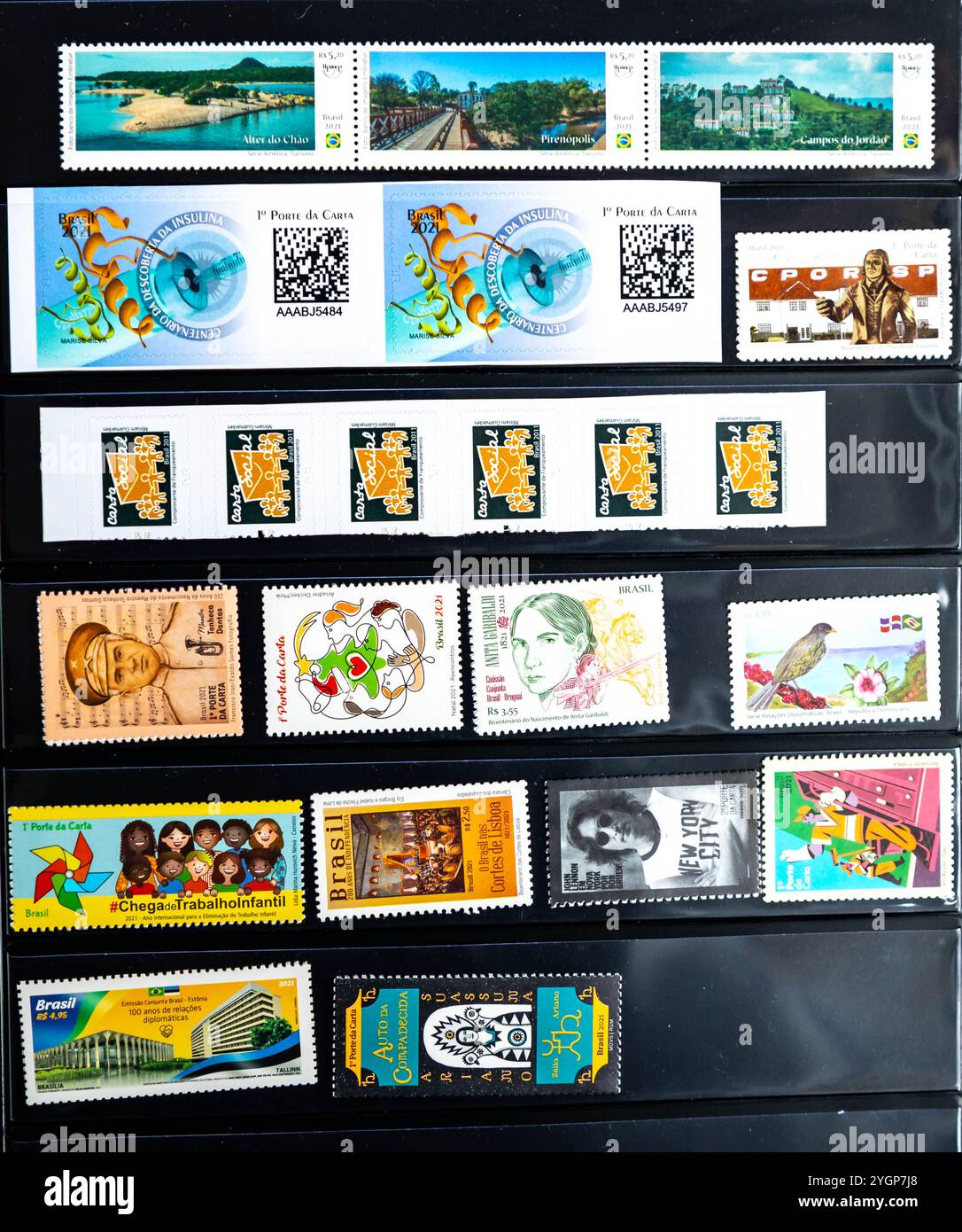 Brazilian Post Office Postage Stamp Collection. Rare and Old Vintage ...