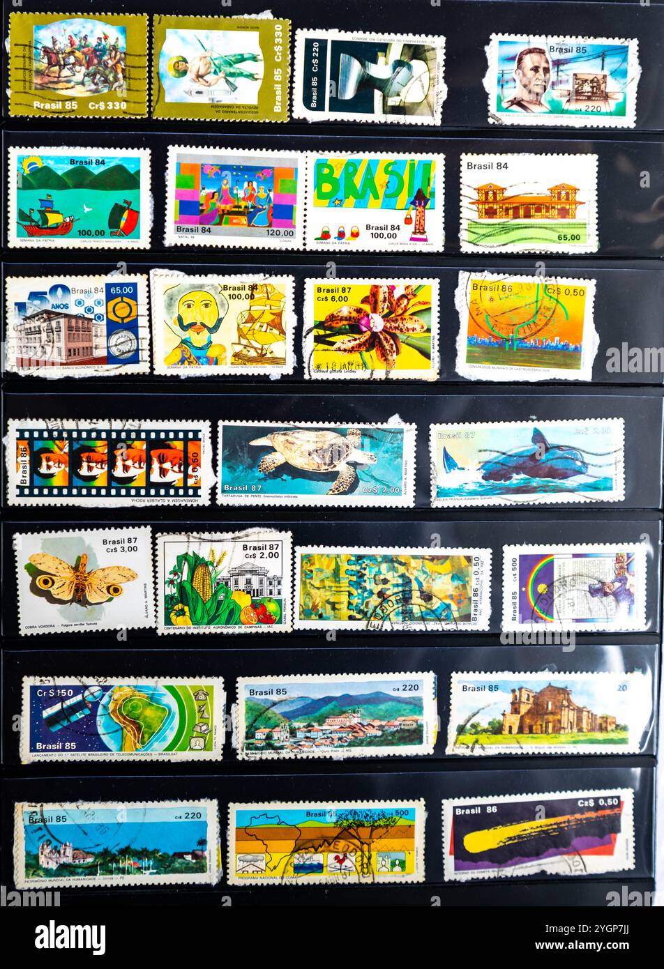 Brazilian post office postage stamp collection rare and old vintage hi ...