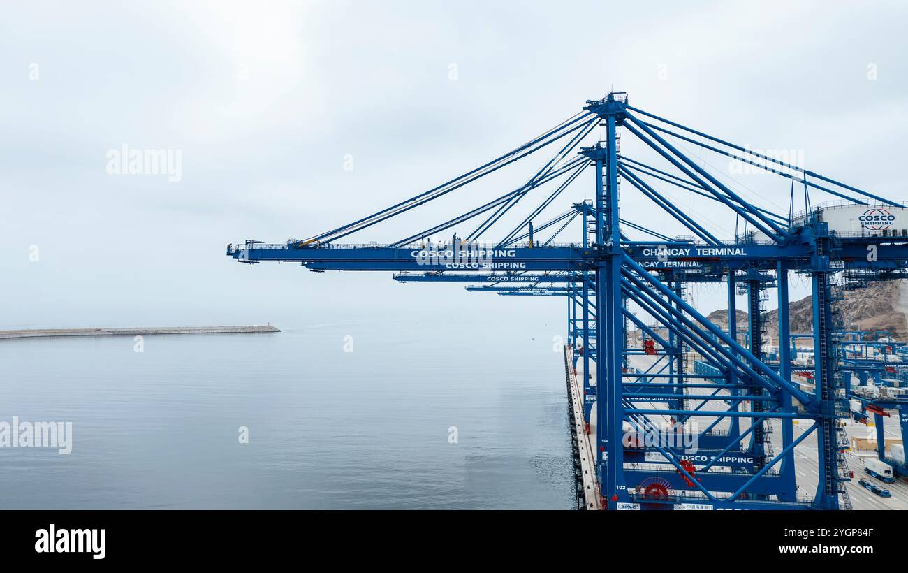 Chancay, Peru. 07th Nov, 2024. Preparations before the opening of the ...