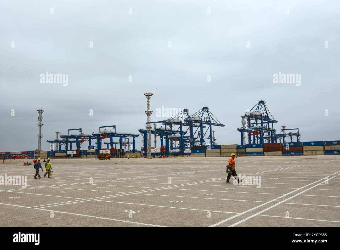 Chancay, Peru. 07th Nov, 2024. Preparations before the opening of the ...