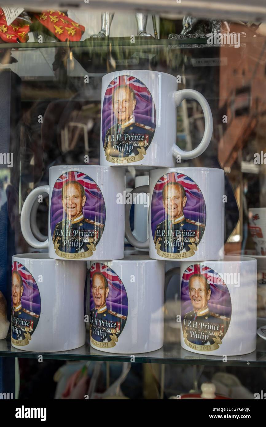 Mugs commemorating Prince Philip ,Duke of Edinburgh's death, Windsor ...