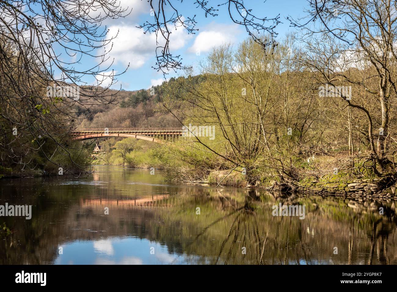 Victoria Bridge over the River Severn, Arley, Worcestershire, England ...