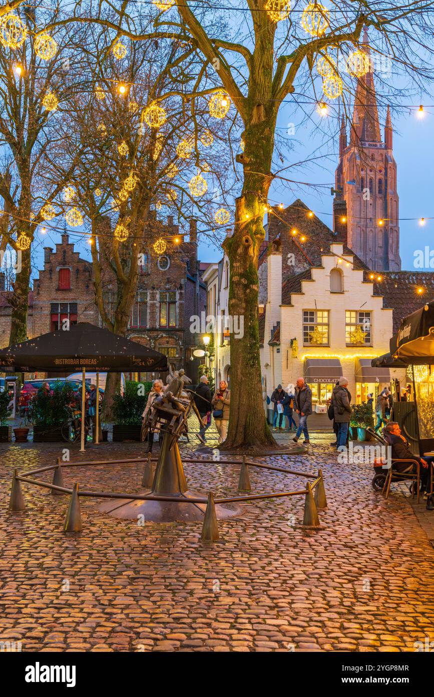 Belgium, Bruges,Walplein, small cobbled square Stock Photo - Alamy