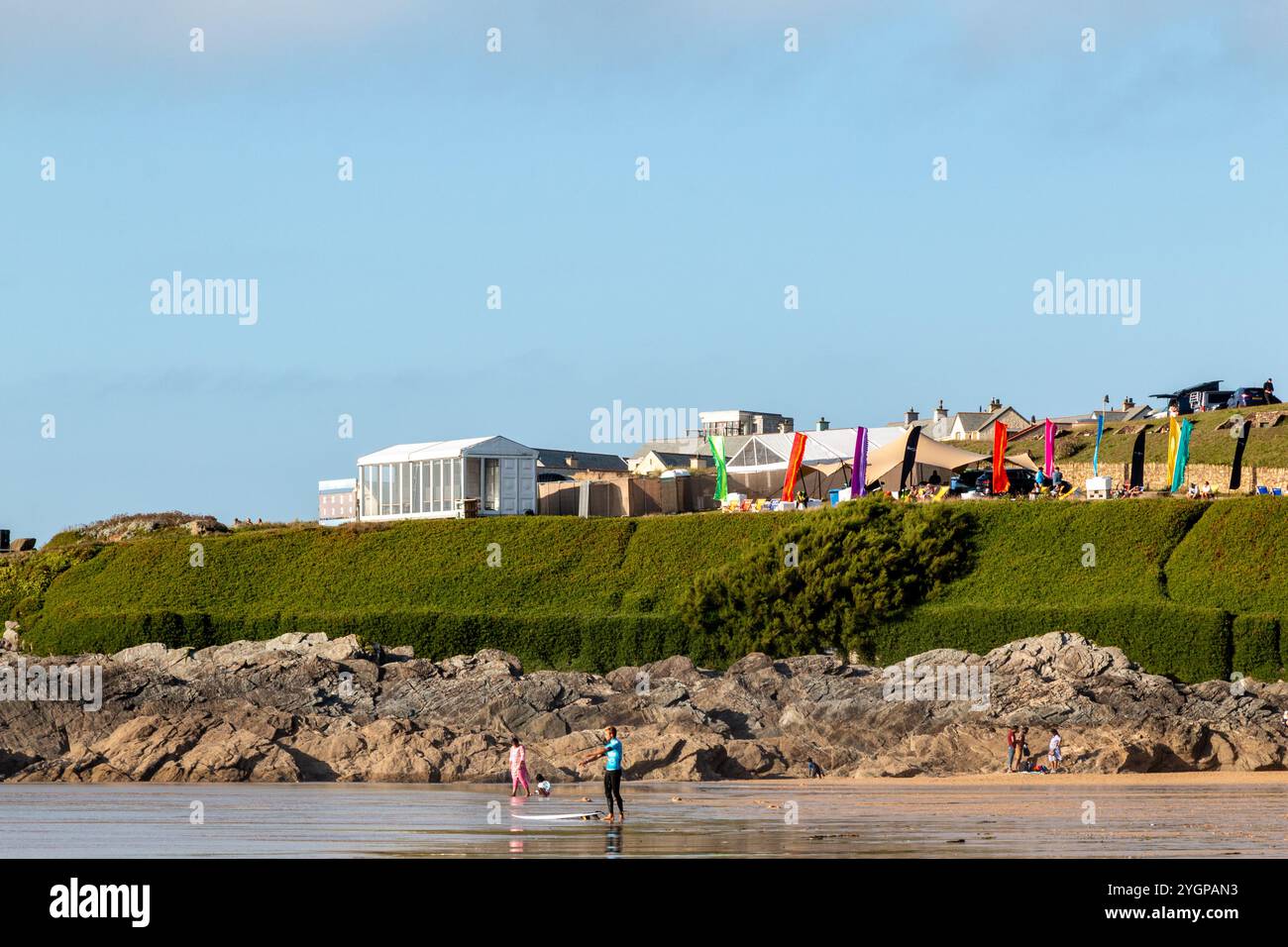 The judging tent for the Boardmasters 2024 surfing competition ...