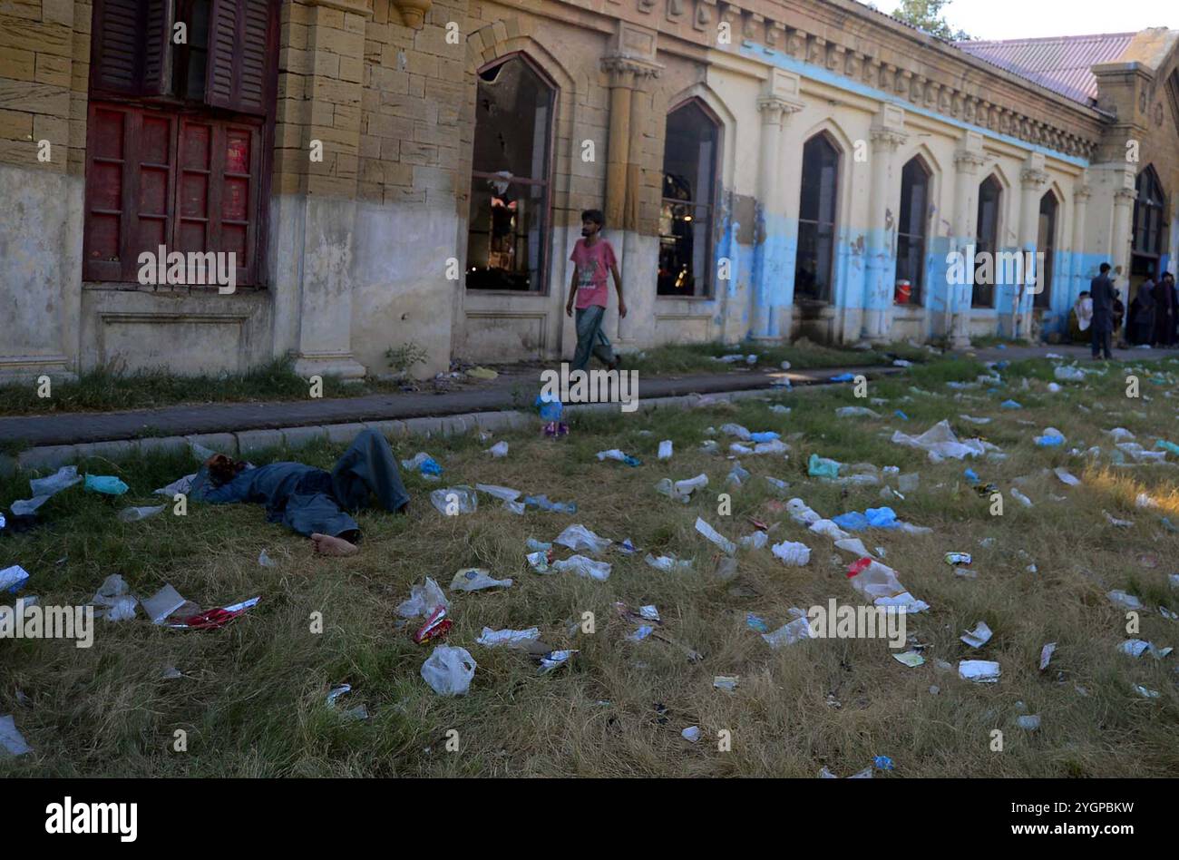 View of huge heap of garbage litter down at Empress Market Garden ...