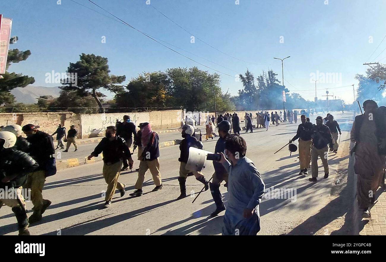 QUETTA, PAKISTAN, NOV 08: Police officials restore baton charge and ...