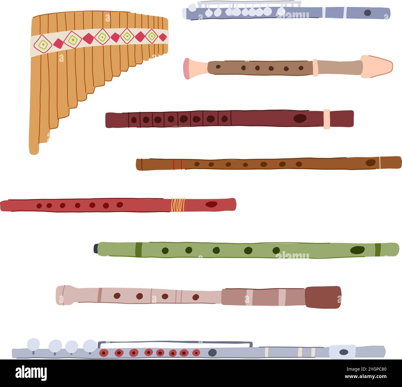 flute set cartoon vector illustration Stock Vector Image & Art - Alamy