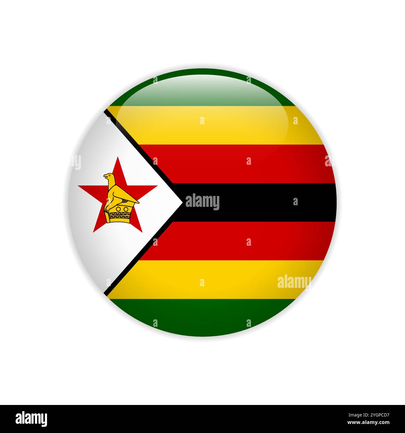 Zimbabwe flag on button Stock Vector Image & Art - Alamy